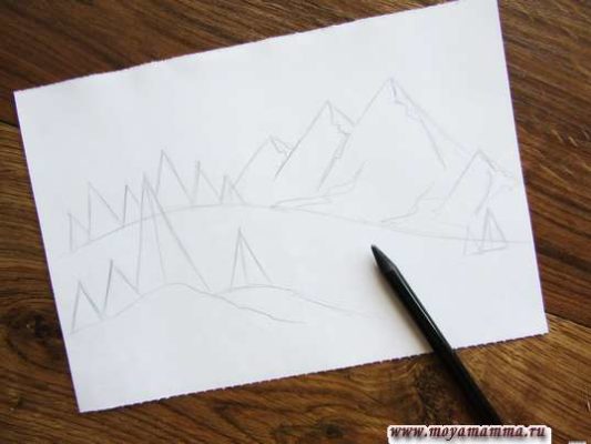 Рисунок природа зимой Пошаговый мастер-класс